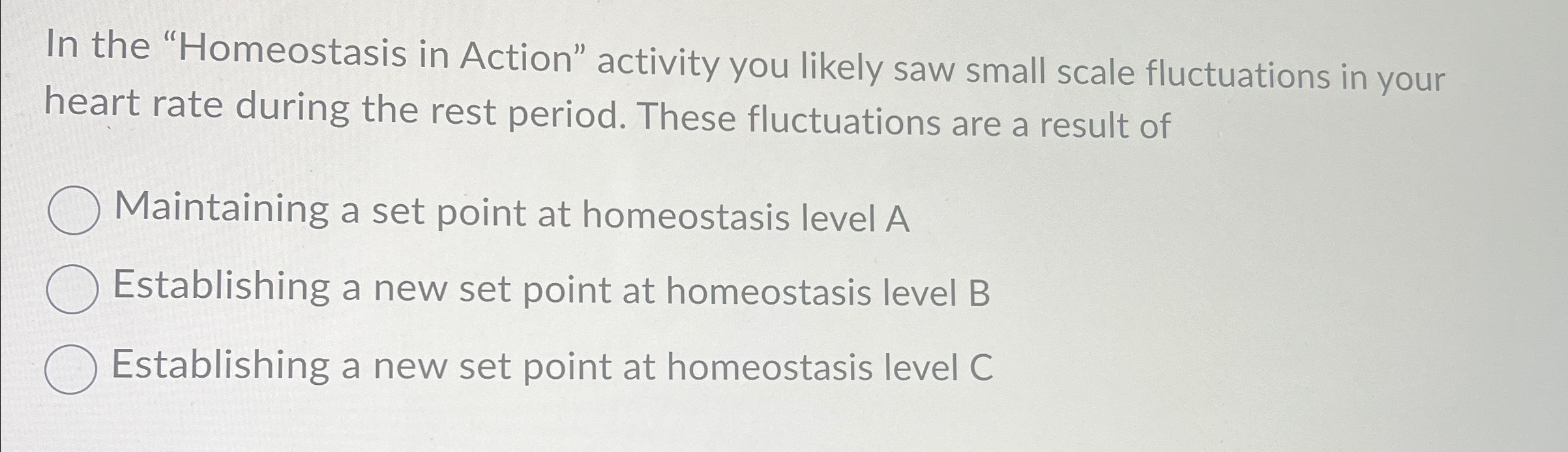 Solved In the "Homeostasis in Action" activity you likely | Chegg.com