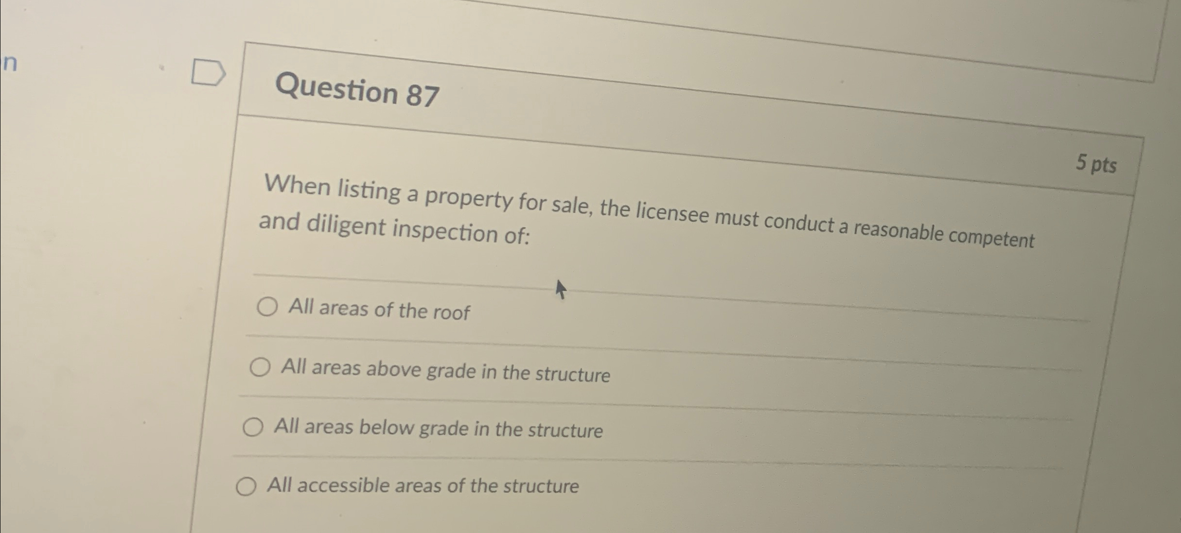 Solved Question 875 ﻿ptsWhen listing a property for sale, | Chegg.com