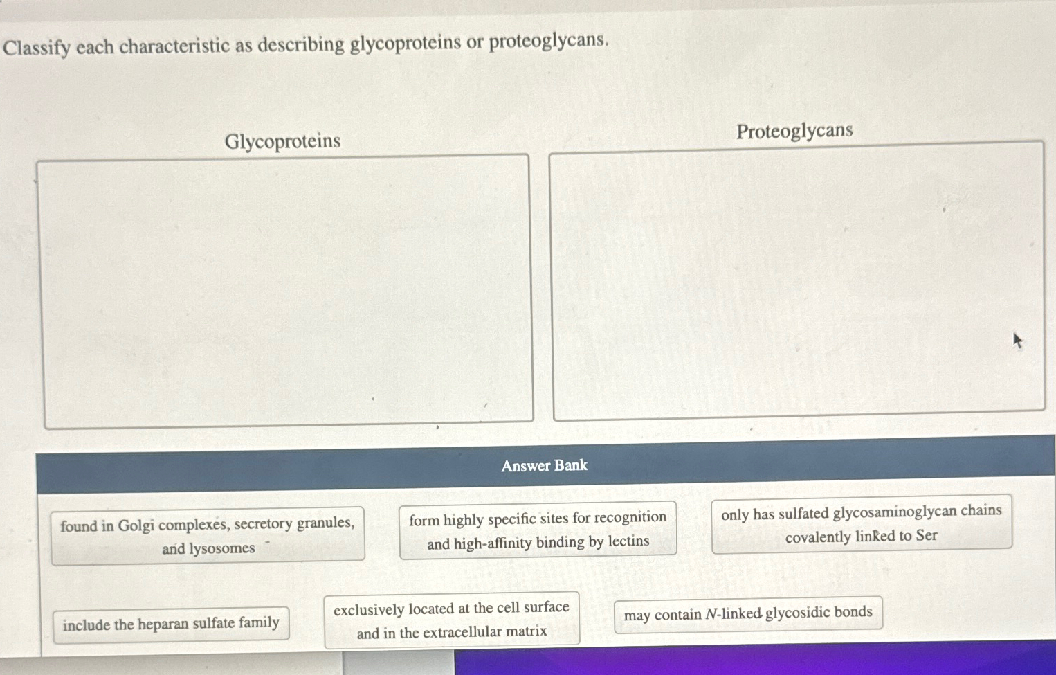 Solved Classify each characteristic as describing | Chegg.com