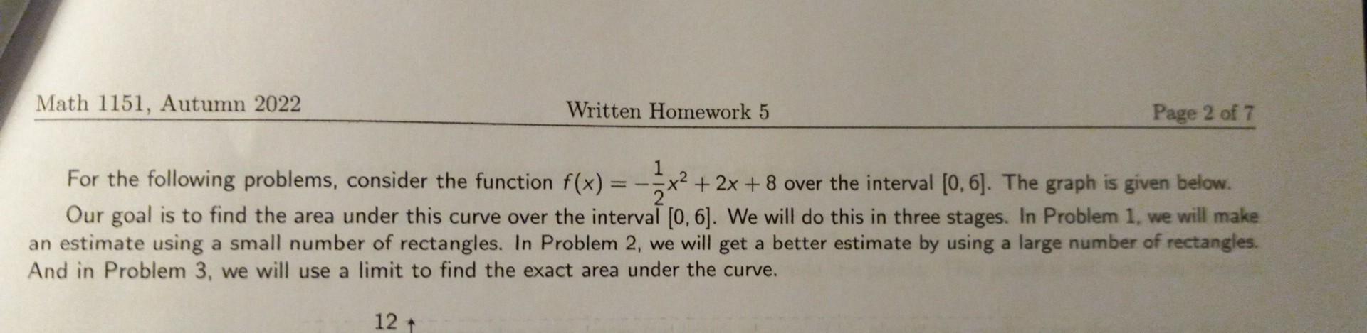 For the following problems, consider the function | Chegg.com