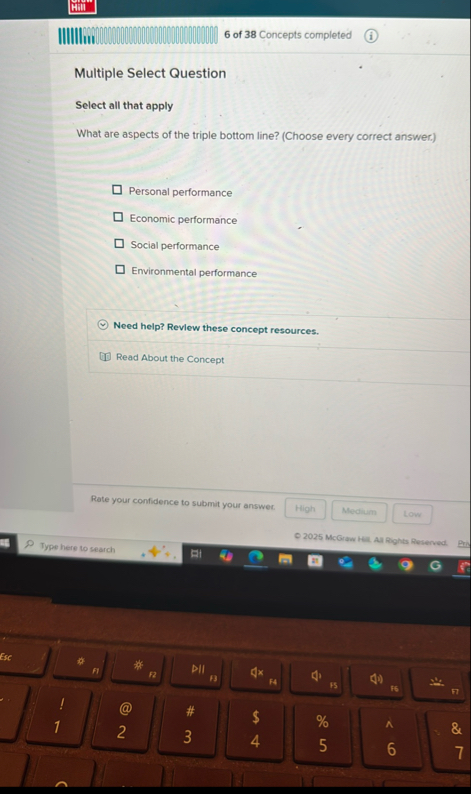 [Solved]: Mhii IIIIIIII 6 of 38 Concepts completed Multiple