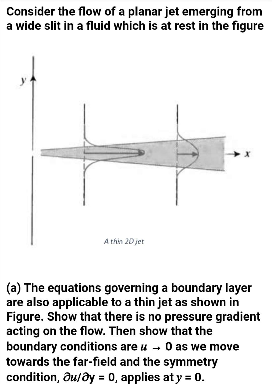 Solved Consider the flow of a planar jet emerging from a | Chegg.com