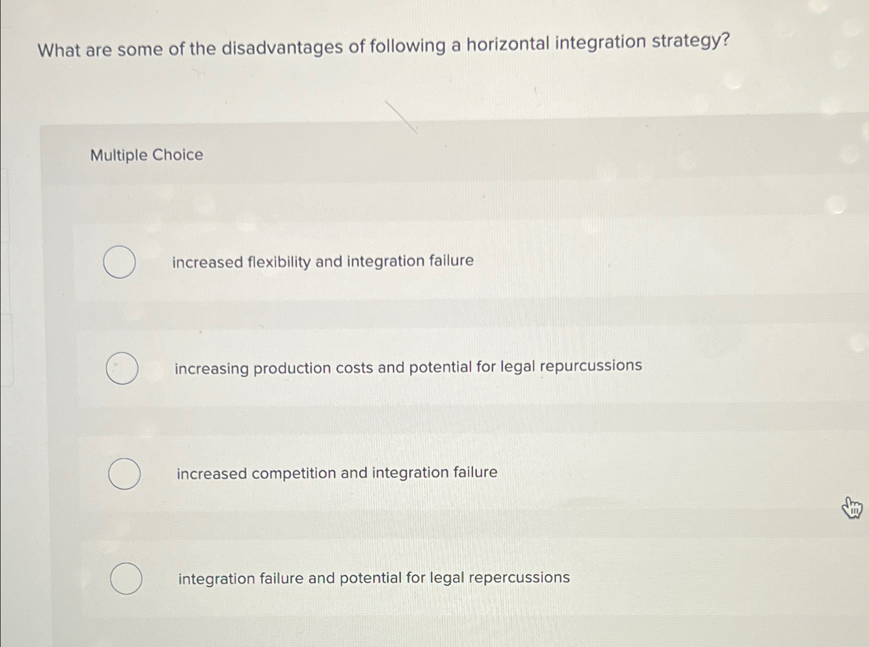 Solved What are some of the disadvantages of following a | Chegg.com