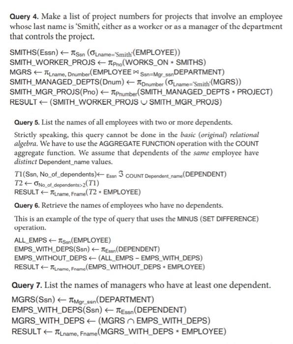 Solved Query 1. Retrieve the name and address of all | Chegg.com