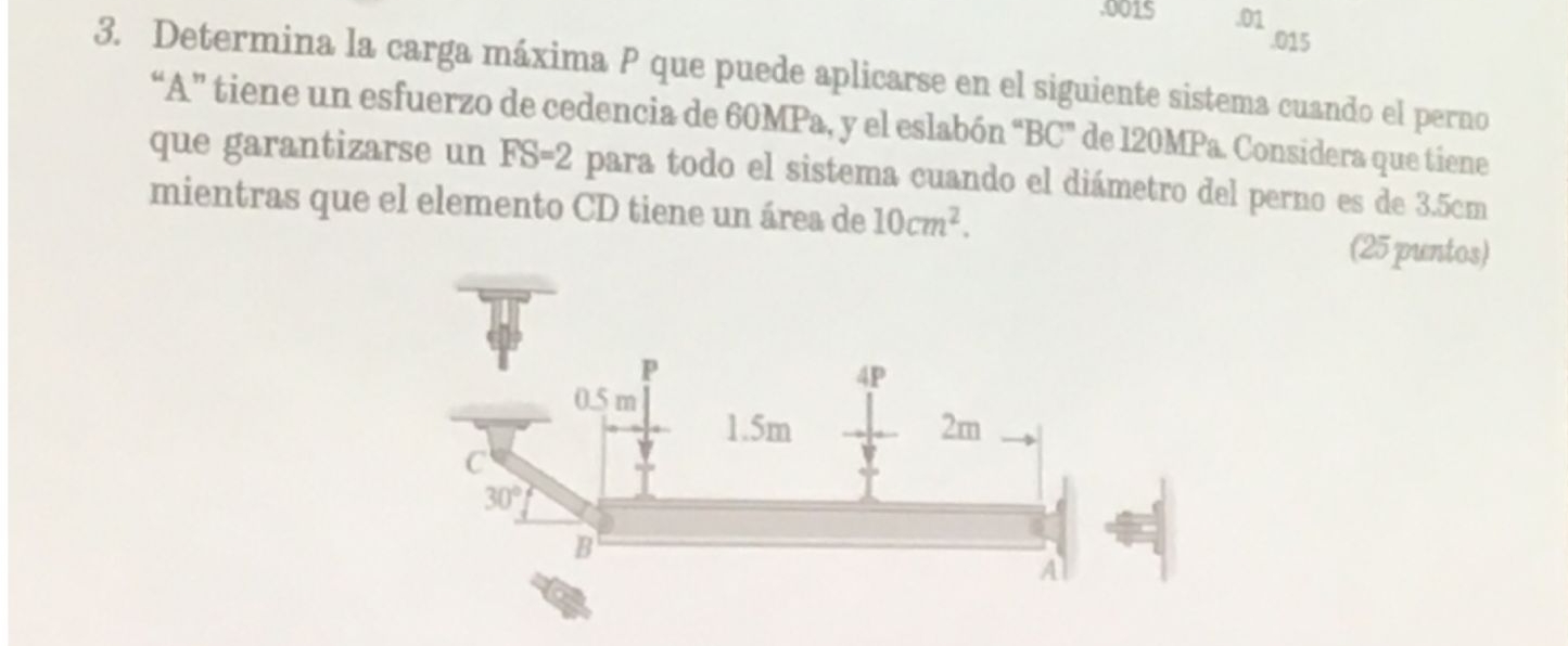 Solved Determina la carga máxima P ﻿que puede aplicarse en | Chegg.com