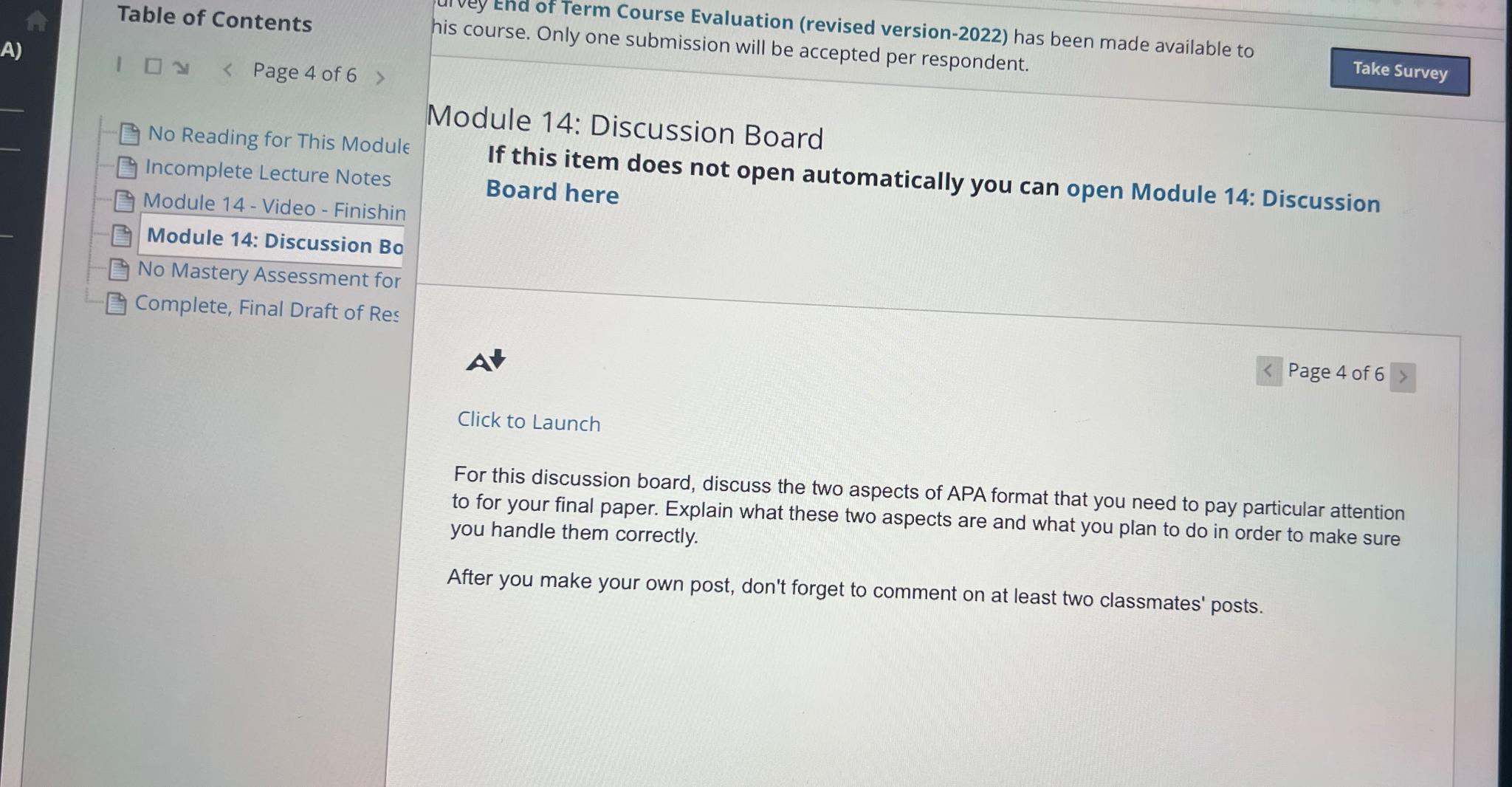 Solved Table of ContentsA)Page 4 ﻿of 6No Reading for This | Chegg.com
