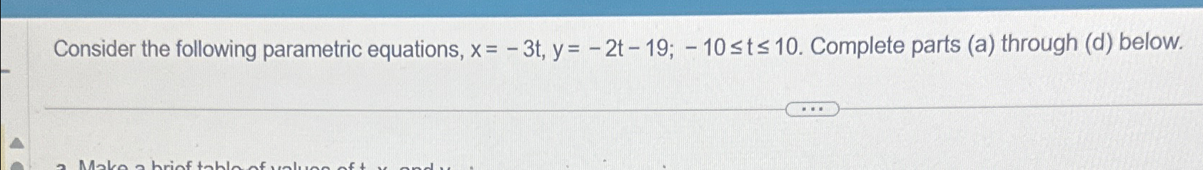 Consider the following parametric equations, | Chegg.com