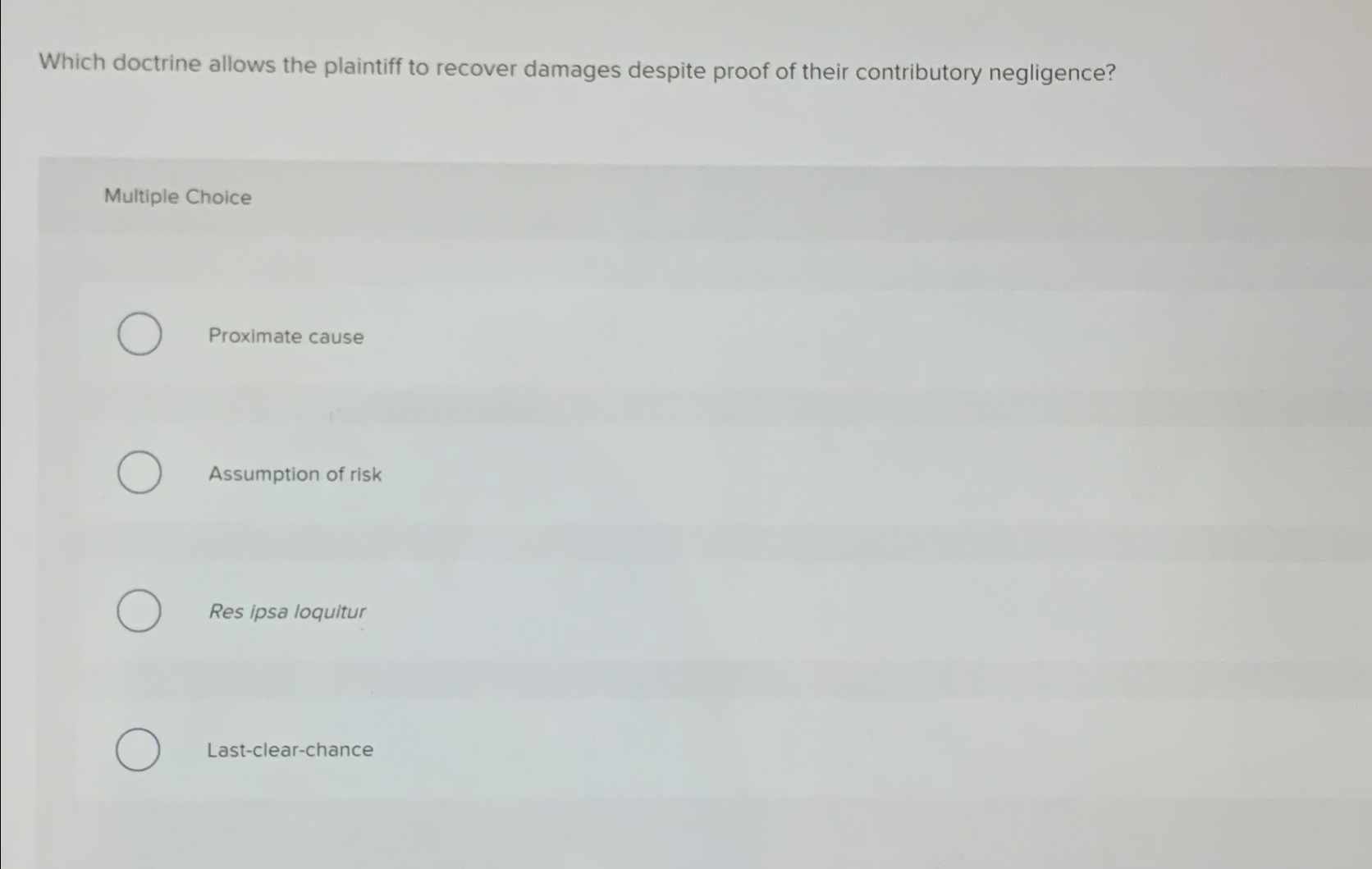 Solved Which doctrine allows the plaintiff to recover | Chegg.com