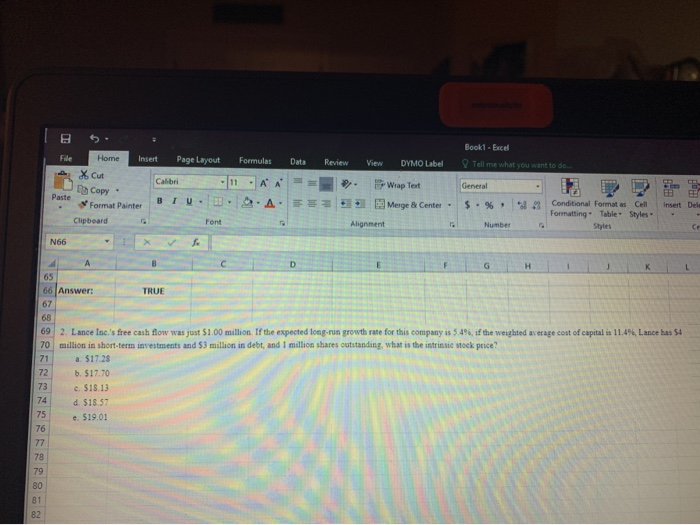 Solved Review View Book1 - Excel Tell me what you want to do | Chegg.com