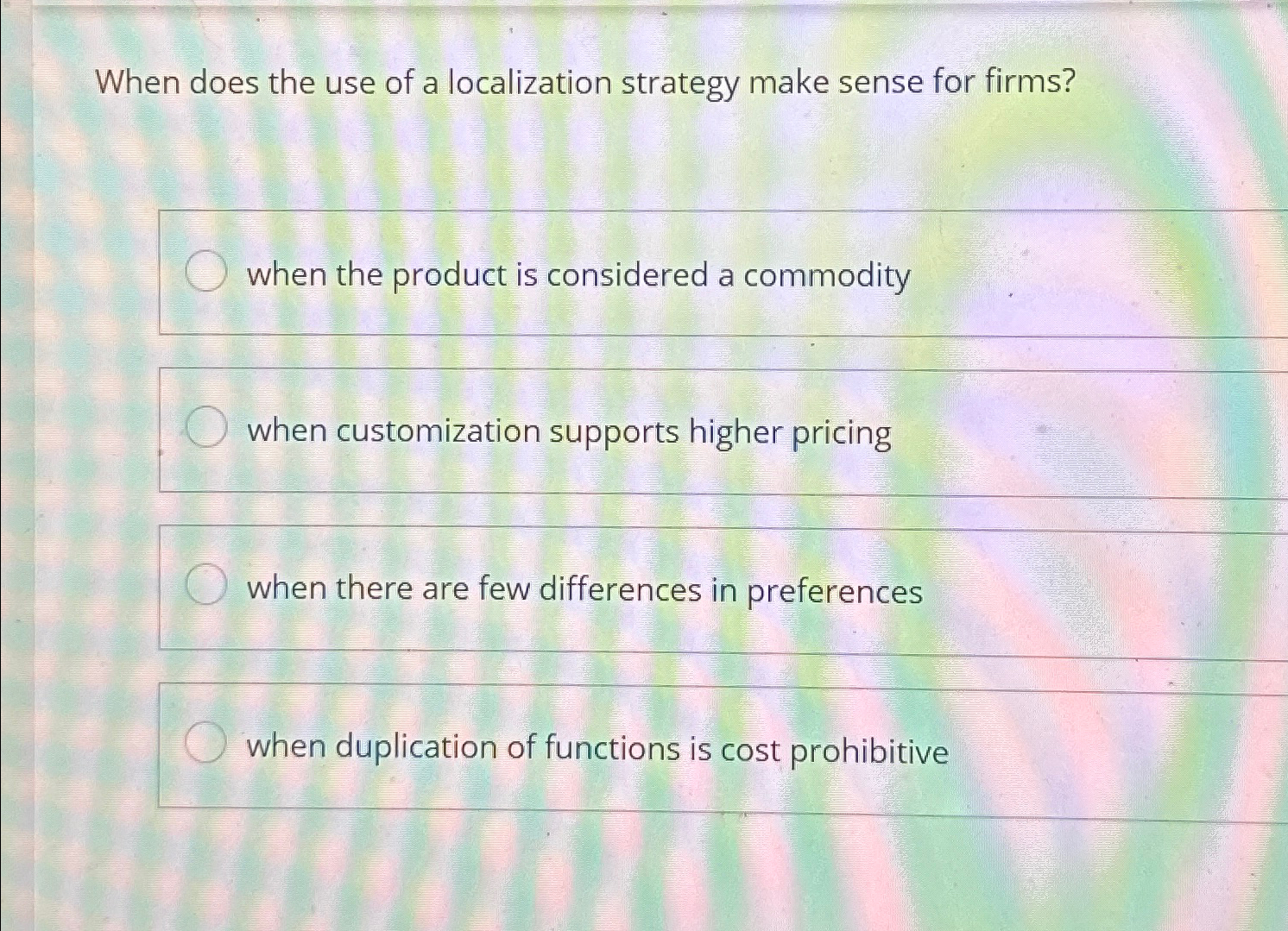 Solved When does the use of a localization strategy make | Chegg.com