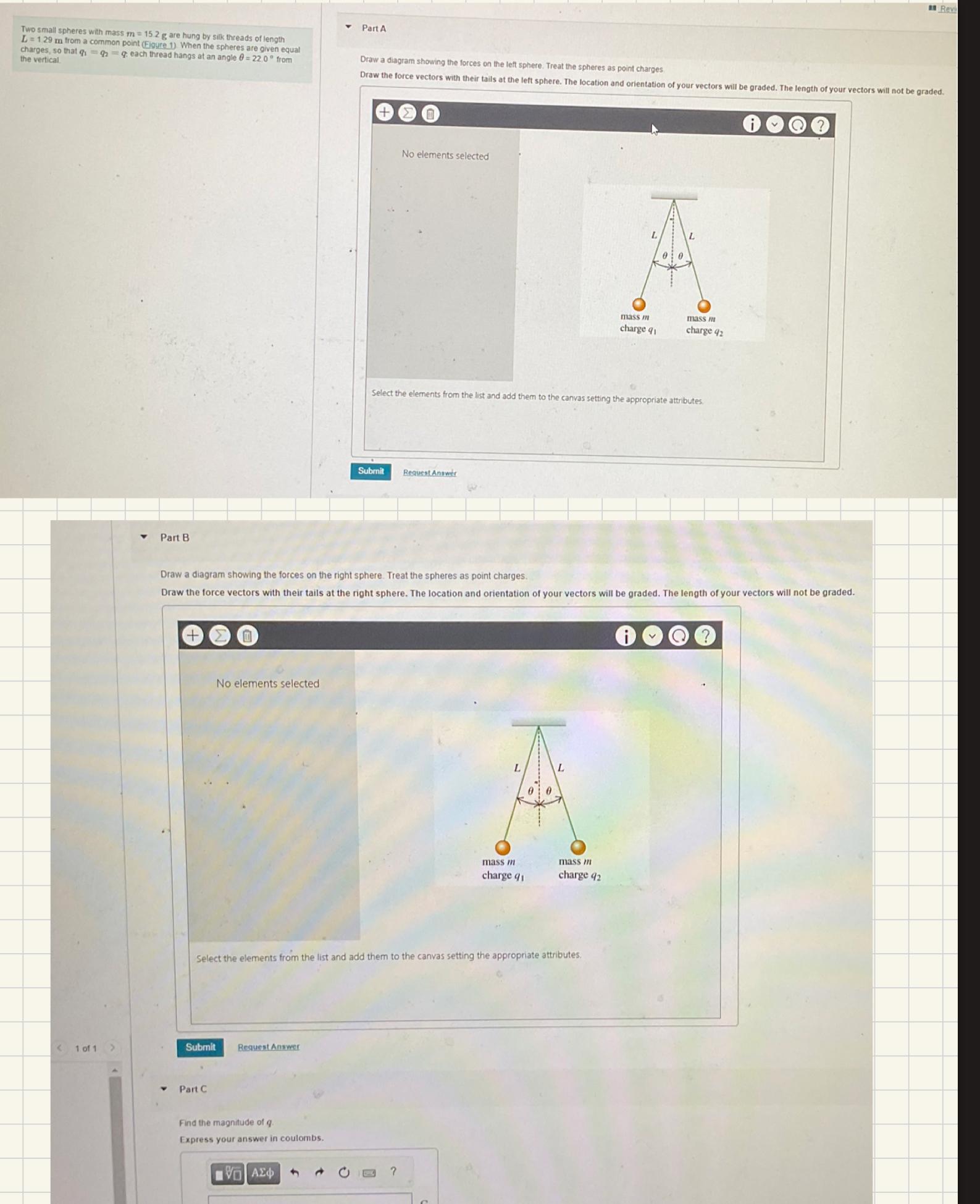 Solved Request AnswerPart BDraw the force vectors with their | Chegg.com