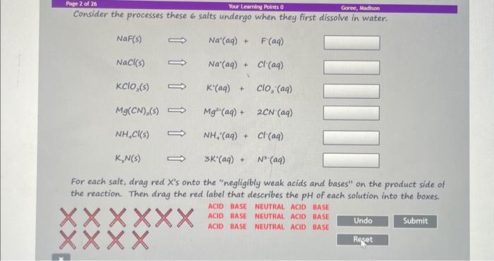 Solved NaF(s)Na(aq)+F(aq)NaCl(s)Na+(aq)+Cl−(aq)KClO2( | Chegg.com