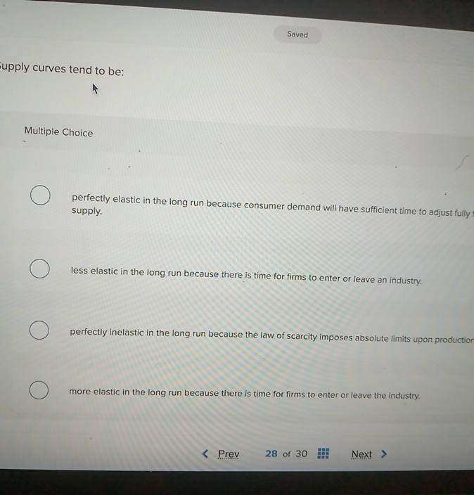 Solved Savediupply curves tend to be:Multiple | Chegg.com