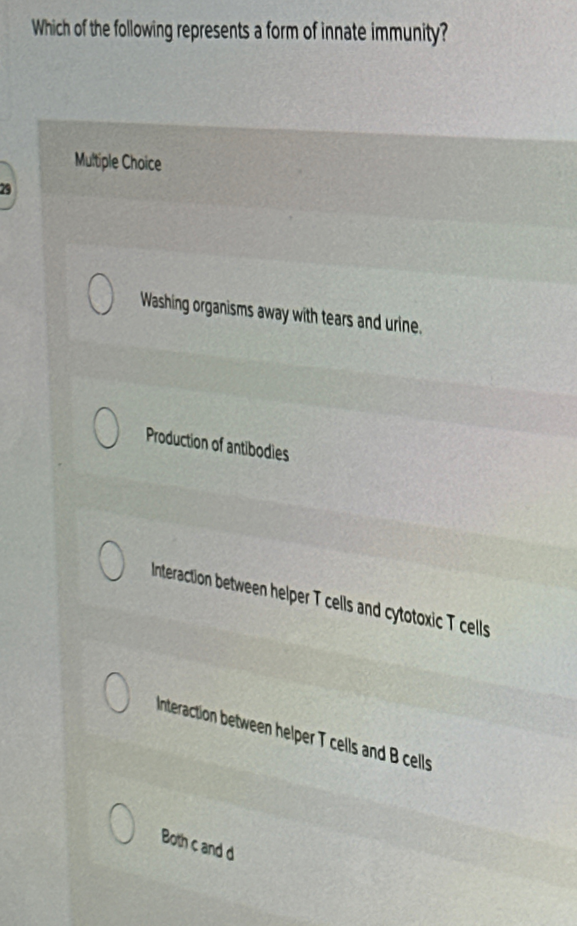 Solved Which of the following represents a form of innate | Chegg.com