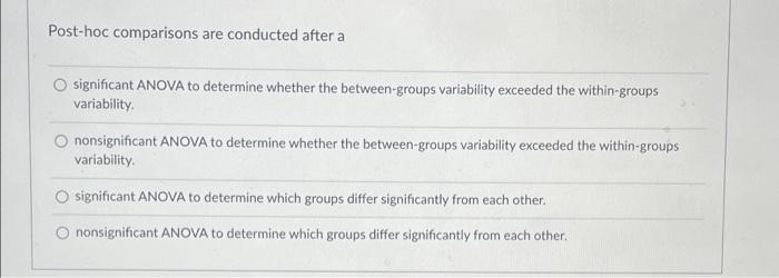 Solved Suppose you receive the following ANOVA output in | Chegg.com