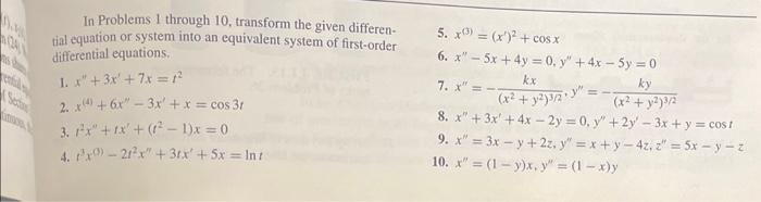 Solved In Problems 1 through 10 , transform the given | Chegg.com