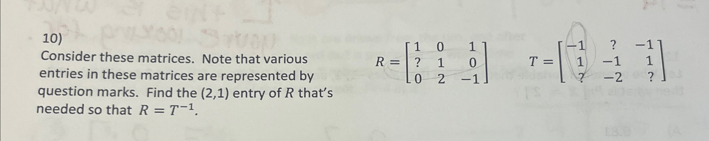 Solved Consider these matrices. Note that various entries in | Chegg.com