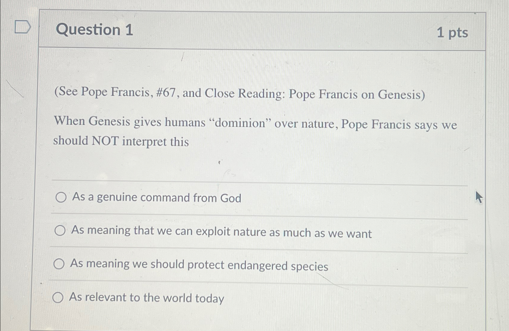 Solved Question 11pts(See Pope Francis, #67, ﻿and Close | Chegg.com