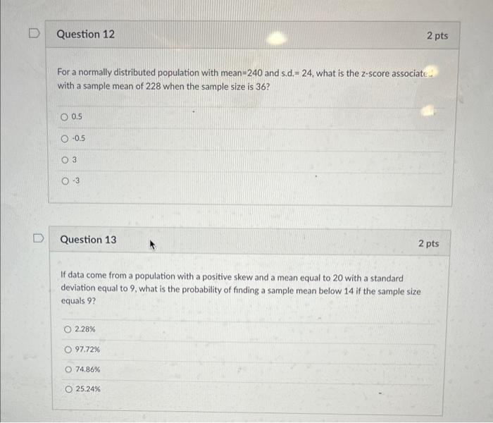 Solved For a normally distributed population with mean =240 | Chegg.com