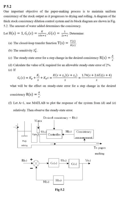 Solved P 5.2 One important objective of the paper-making | Chegg.com
