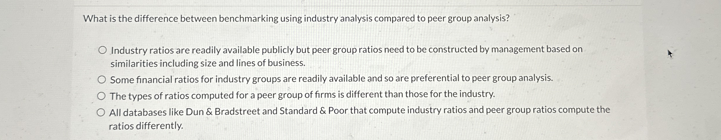 Solved What is the difference between benchmarking using | Chegg.com