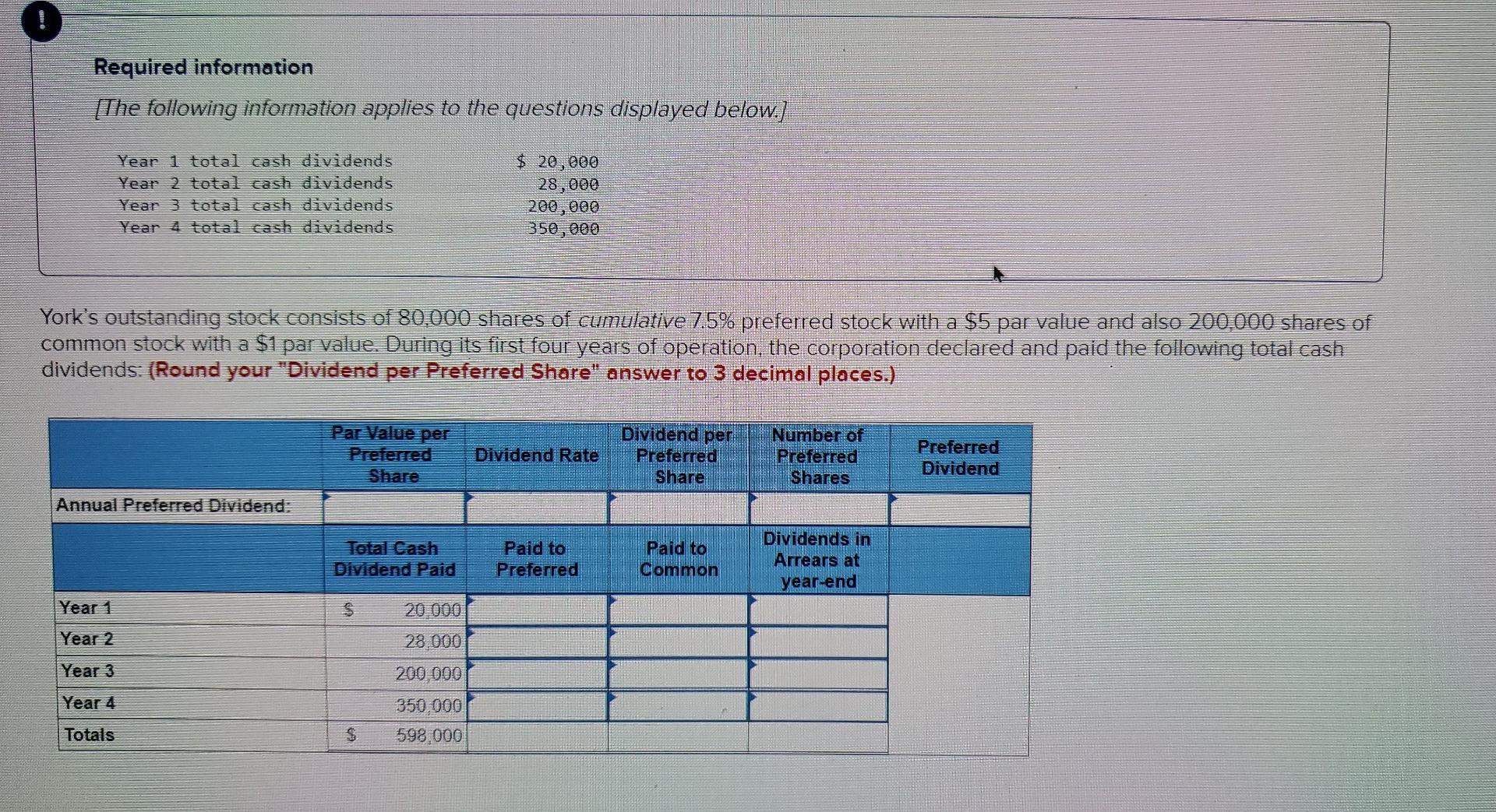 Solved York s Outstanding Stock Consists Of 80 000 Shares Of Chegg
