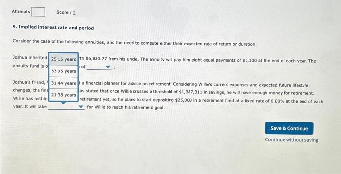 Solved 9. Implied interest rate and period Consider the case | Chegg.com