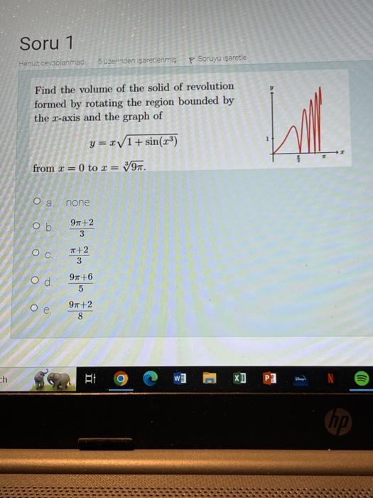 Solved Find the volume of the solid of revolution formed by | Chegg.com