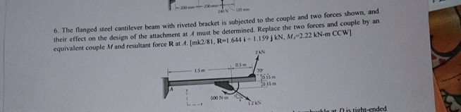 Solved The flanged steel cantilever beam with riveted | Chegg.com
