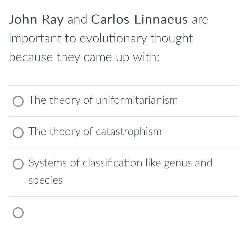 Solved John Ray and Carlos Linnaeus are important to | Chegg.com