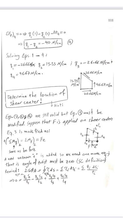 Example: single cell closed section beam. Calculate | Chegg.com