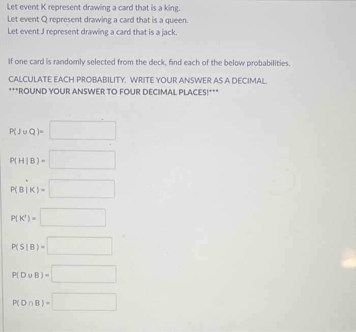Solved CALCULATE EACH PROBABILITY. WRITE YOUR ANSWER AS A | Chegg.com