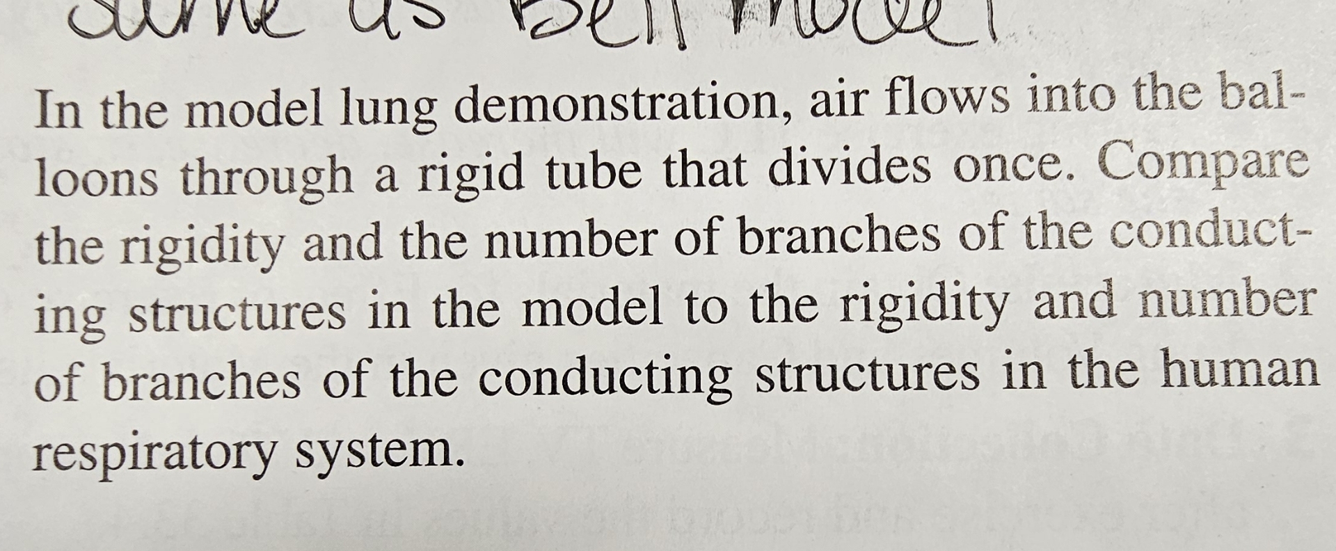Solved In the model lung demonstration, air flows into the | Chegg.com