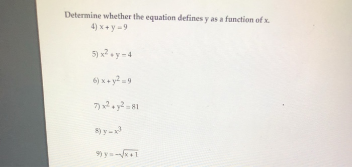 Solved Determine Whether The Equation Defines Y As A