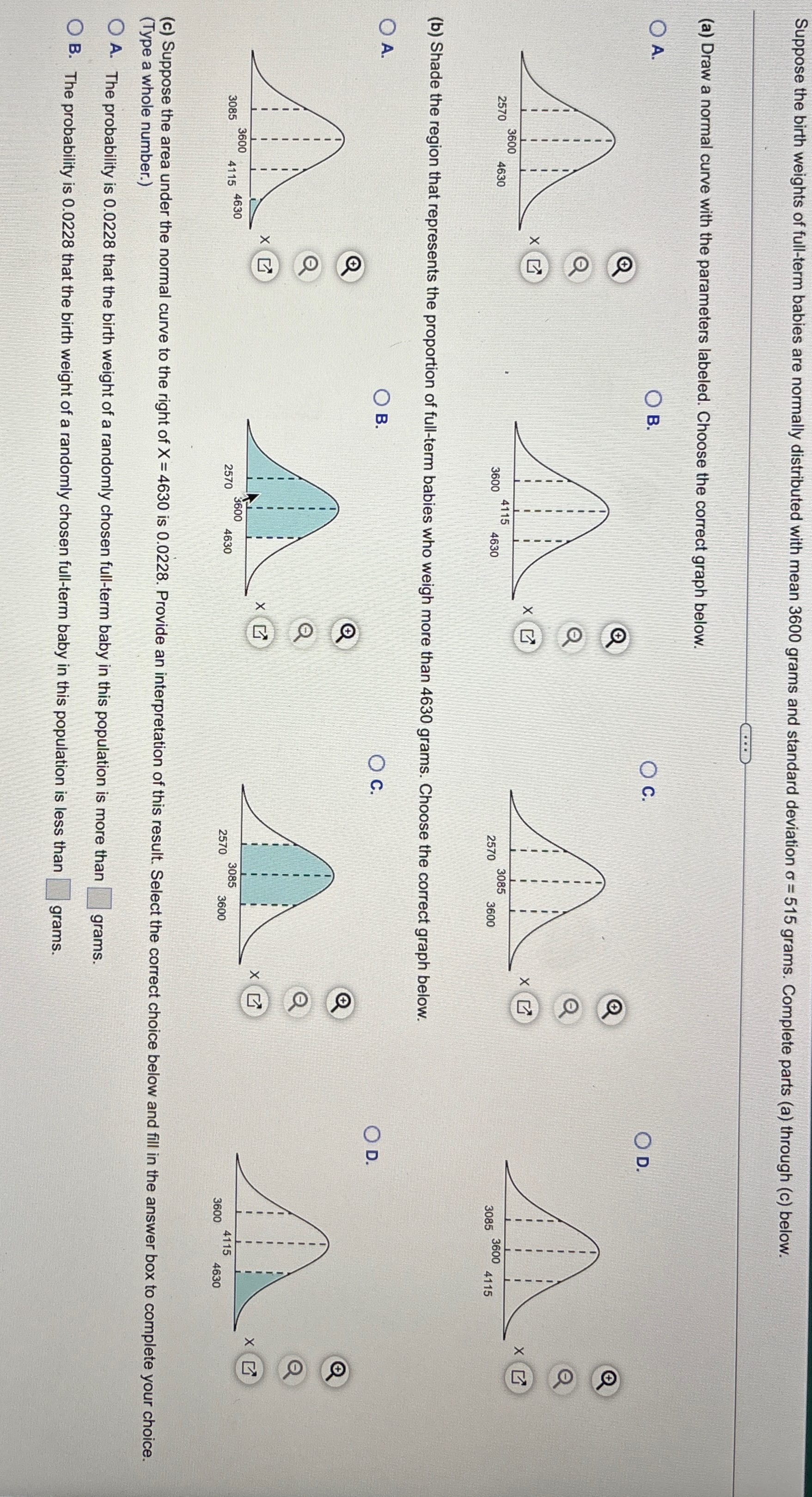 Solved Suppose the birth weights of full-term babies are | Chegg.com