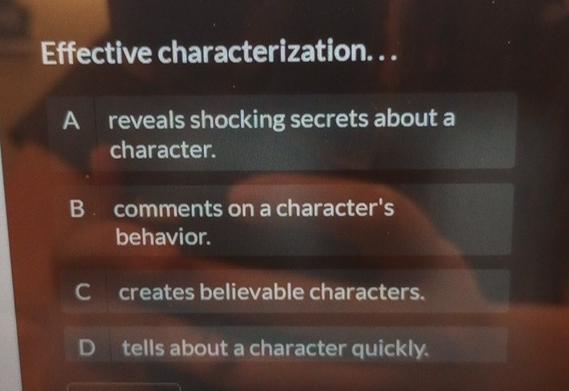 Solved Effective characterization...A reveals shocking | Chegg.com