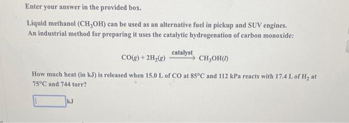 Solved Enter your answer in the provided box. Liquid | Chegg.com