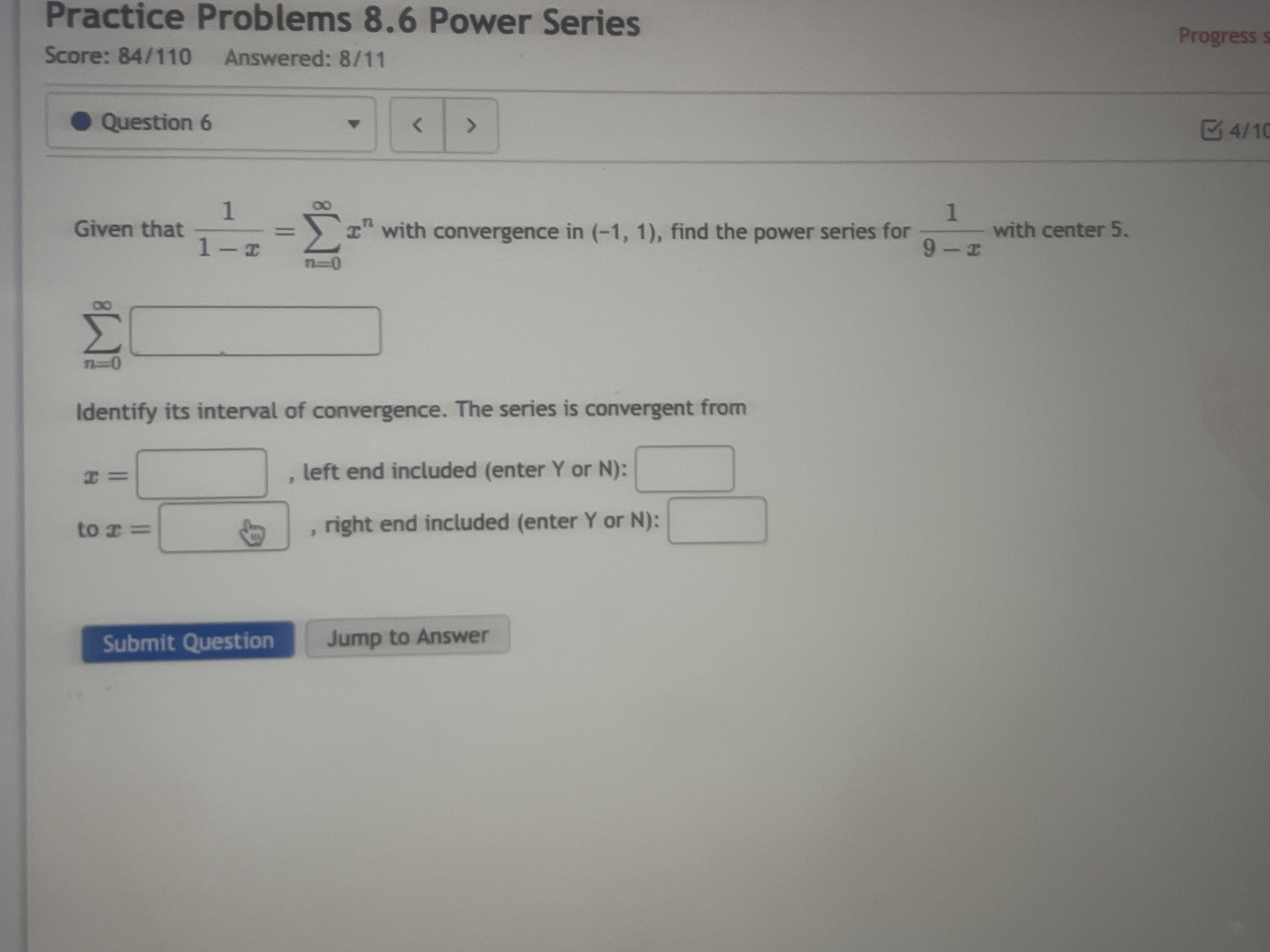 Solved Given that 11-x=∑n=0∞xn ﻿with convergence in (-1,1), | Chegg.com