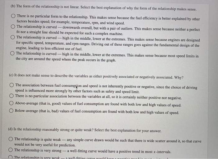(b) The form of the relationship is not linear. | Chegg.com