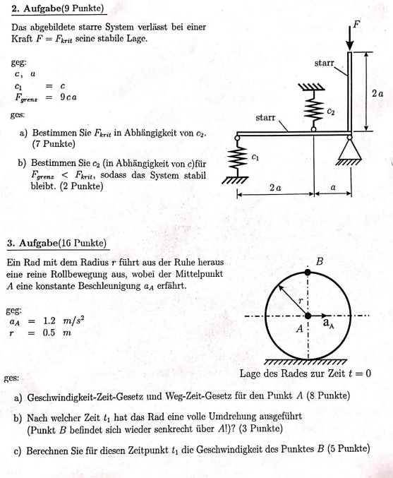 Aufgabe(16 ﻿Punkte)Ein Massenpunkt bewegt sich | Chegg.com