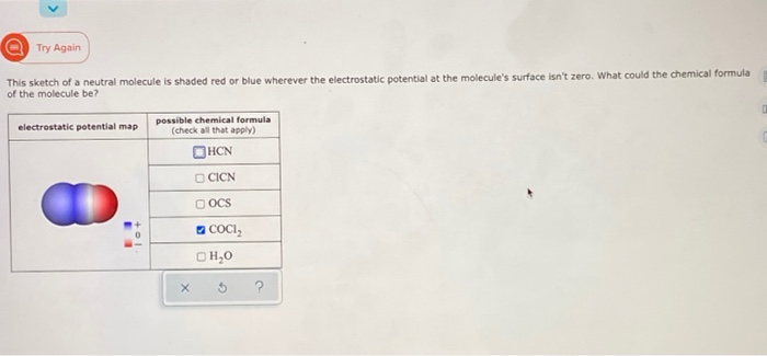 Solved Try Again This sketch of a neutral molecule is shaded | Chegg.com