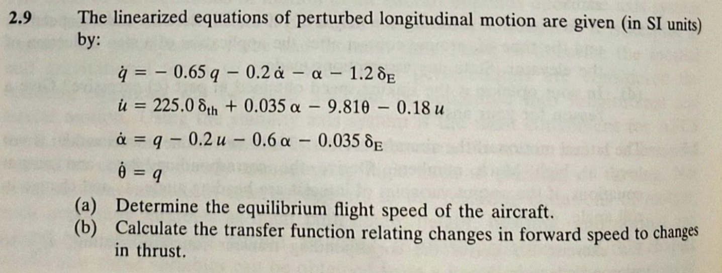 Solved 2.9 ﻿The linearized equations of perturbed | Chegg.com