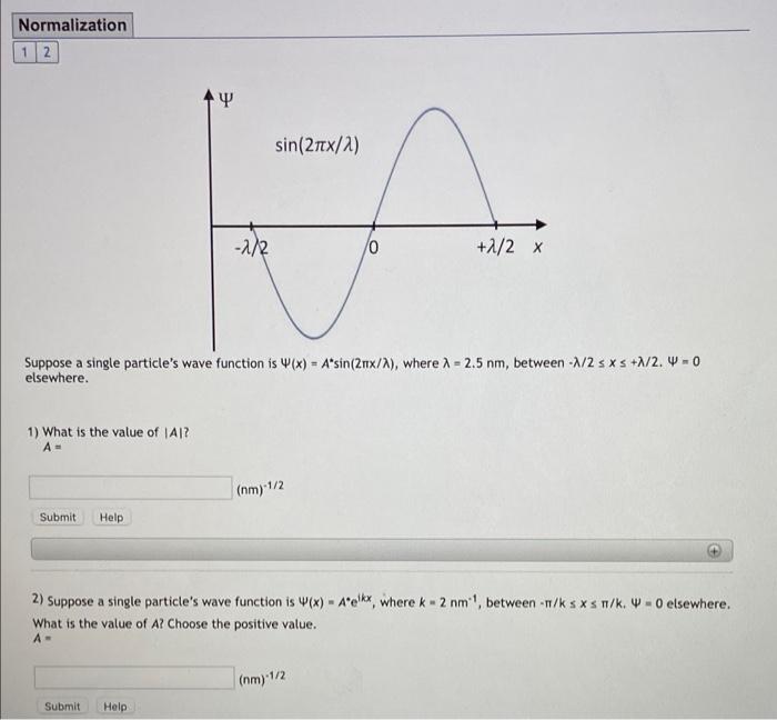 Solved Normalization 1 2 12 sin(27tx/2) -2/2 0 +1/2 x | Chegg.com