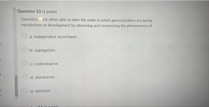 Solved Geneticists are often able to infer the order in | Chegg.com
