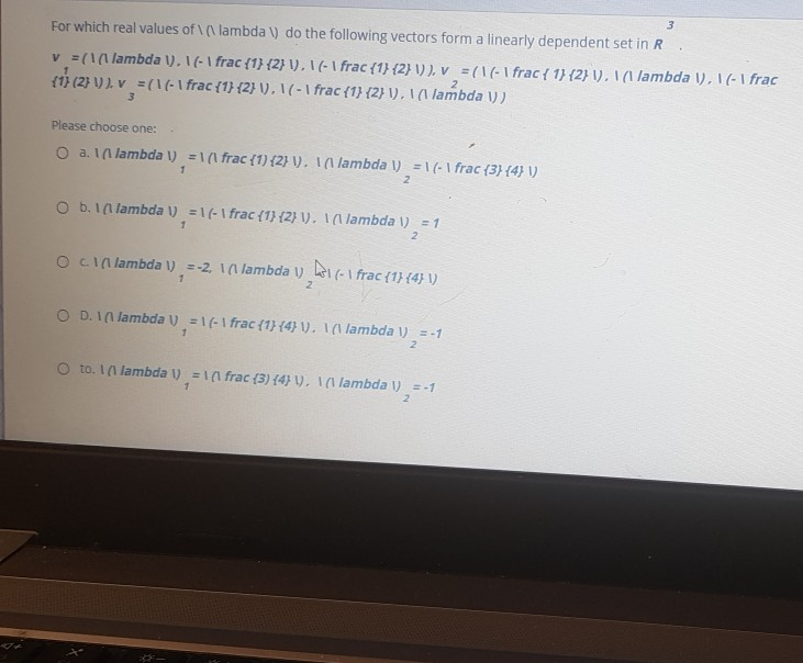 Solved 3 For which real values of (lambda V) do the | Chegg.com