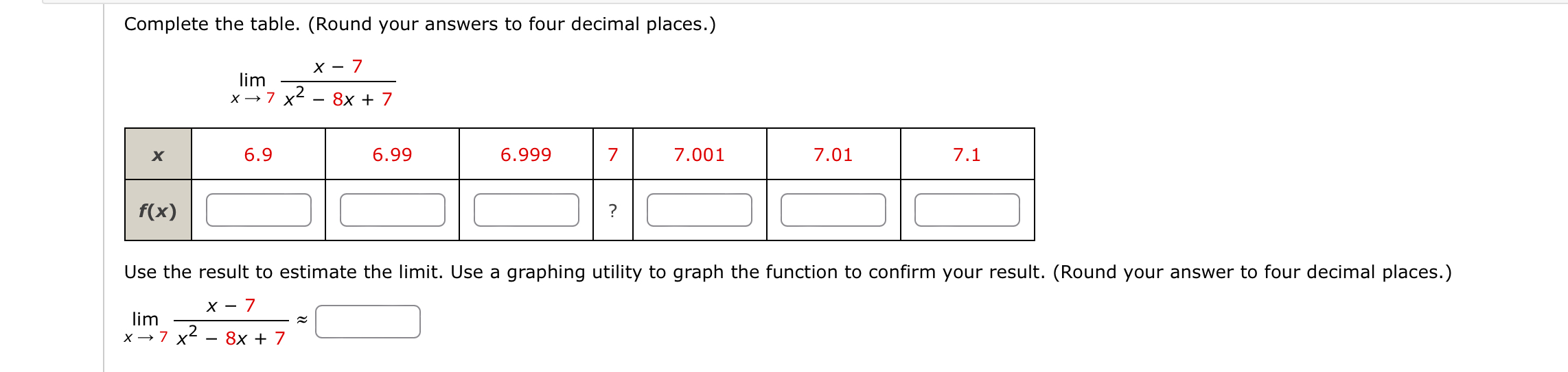 Solved Complete the table. (Round your answers to four | Chegg.com