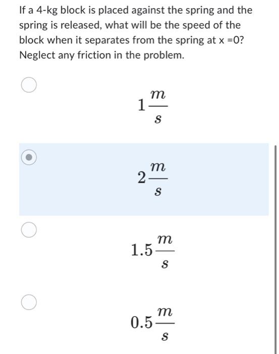 If a 4-kg block is placed against the spring and the | Chegg.com