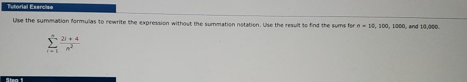 Solved Tutorial ExerciseUse the summation formulas to | Chegg.com Solved Tutorial ExerciseUse the summation formulas to | Chegg.com