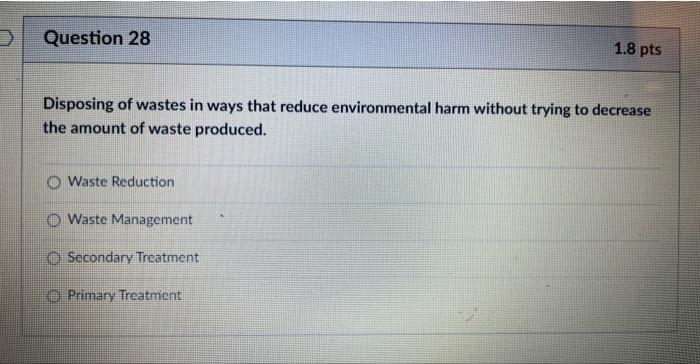 Solved Producing less waste, reusing items, recycling | Chegg.com
