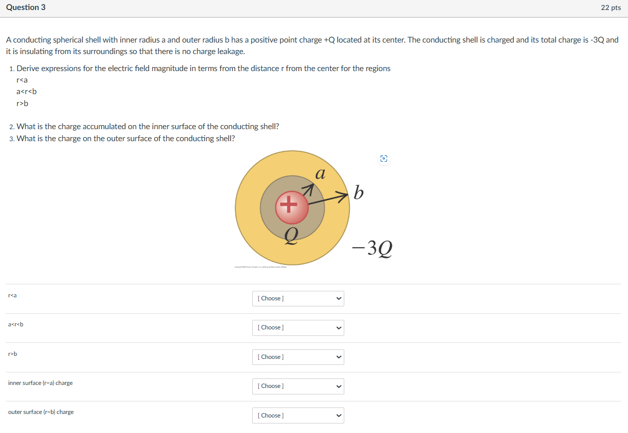 Solved A conducting spherical shell with inner radius a and | Chegg.com